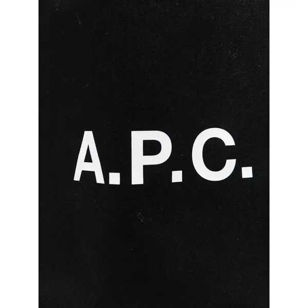 A.p.c. Ninon Shopper Bag With Logo Print - Black