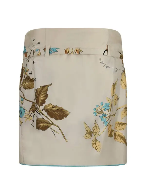 Prada Pattern-printed Mini Skirt - Sand-colored