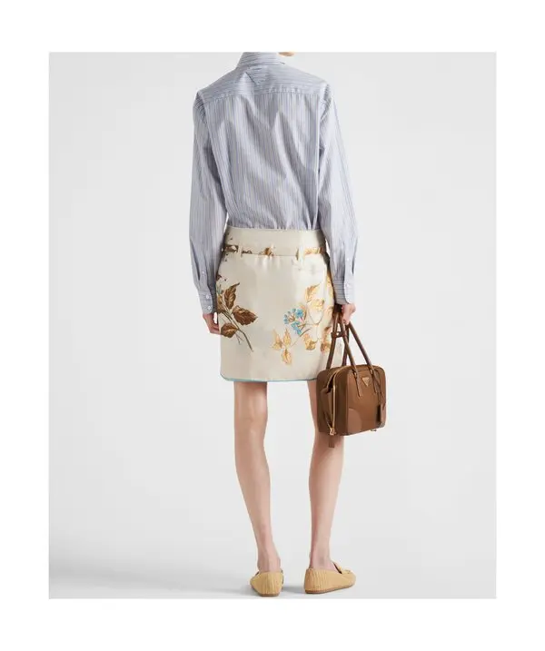 Prada Pattern-printed Mini Skirt - Sand-colored