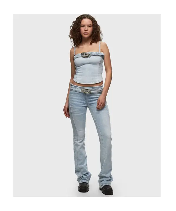 DIESEL® De-lucy Logo Plaque Denim Tank Top