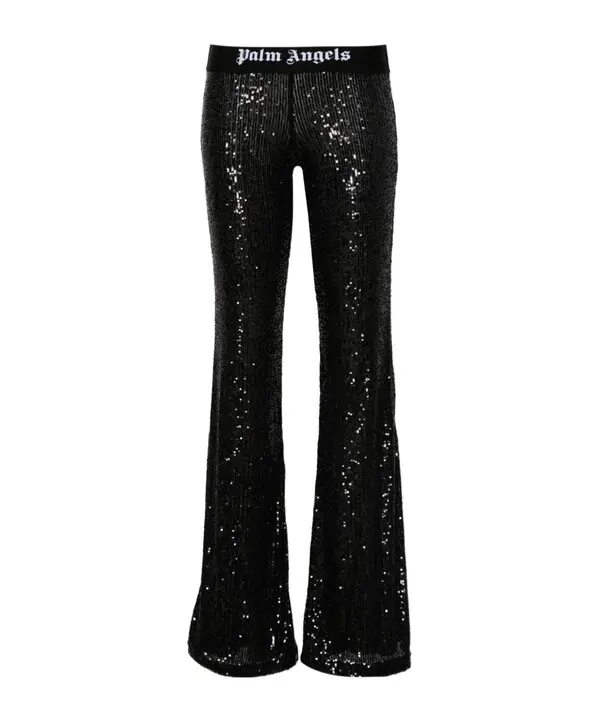 Palm Angels Sequin Logo Tape Trousers