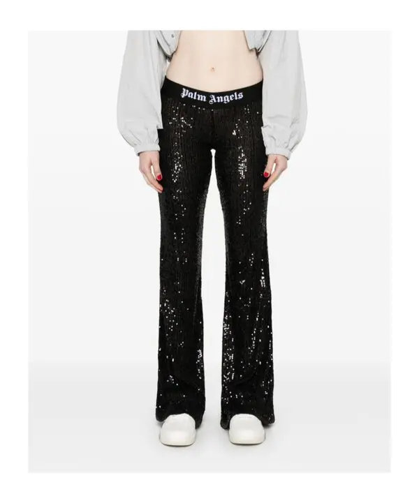 Palm Angels Sequin Logo Tape Trousers