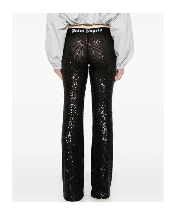 Palm Angels Sequin Logo Tape Trousers