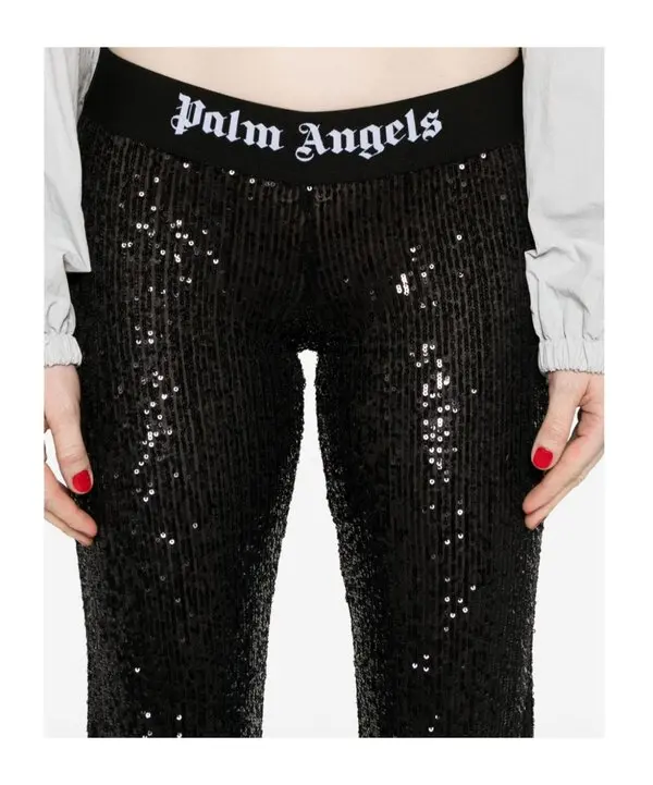 Palm Angels Sequin Logo Tape Trousers