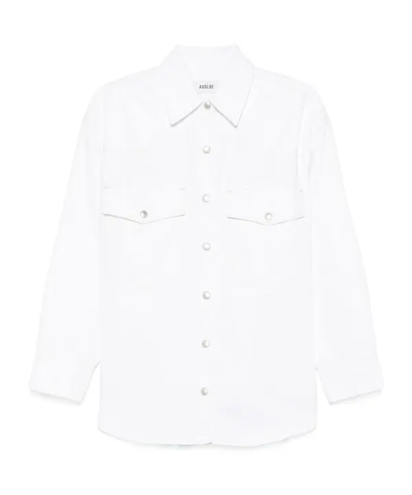 AGOLDE Lotta Western Denim Shirt - White