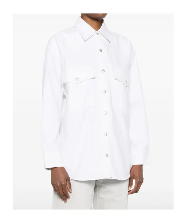 AGOLDE Lotta Western Denim Shirt - White