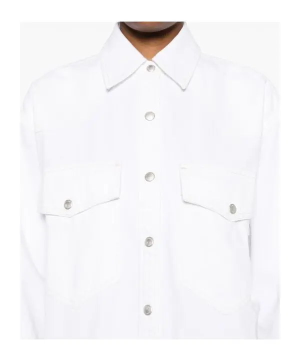 AGOLDE Lotta Western Denim Shirt - White