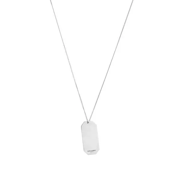 Saint Laurent Silver Charm Necklace - White
