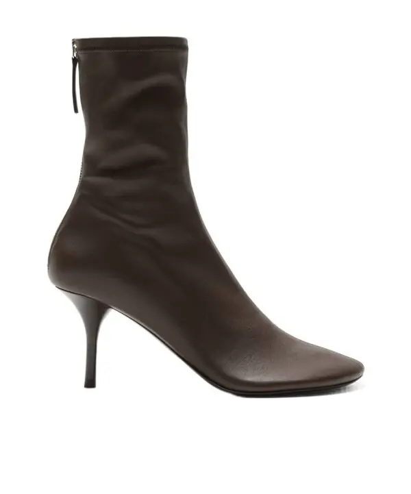 Acne Studios Zip-up Ankle Boots With Structured Sole - Brown