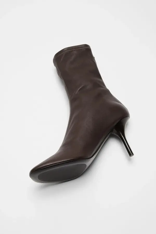 Acne Studios Zip-up Ankle Boots With Structured Sole - Brown