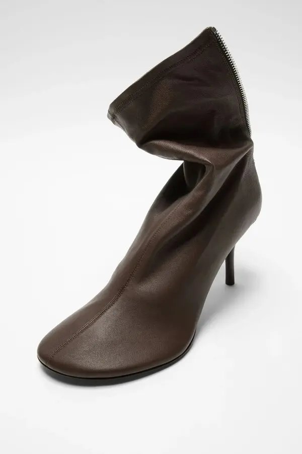 Acne Studios Zip-up Ankle Boots With Structured Sole - Brown