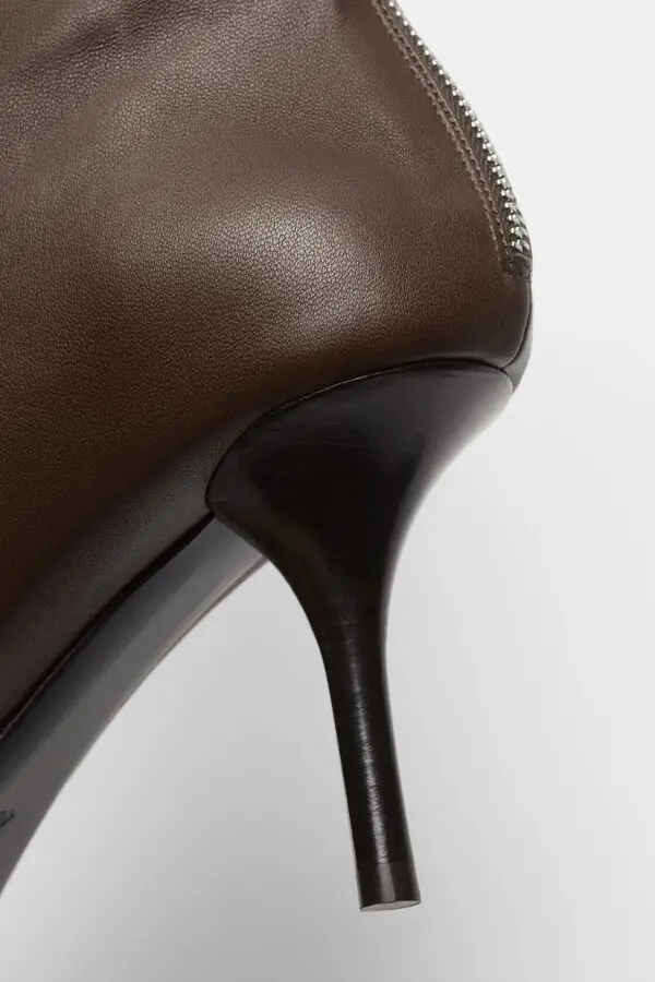 Acne Studios Zip-up Ankle Boots With Structured Sole - Brown