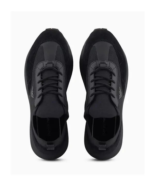 Emporio Armani Logo Plaque Lace-up Sneakers