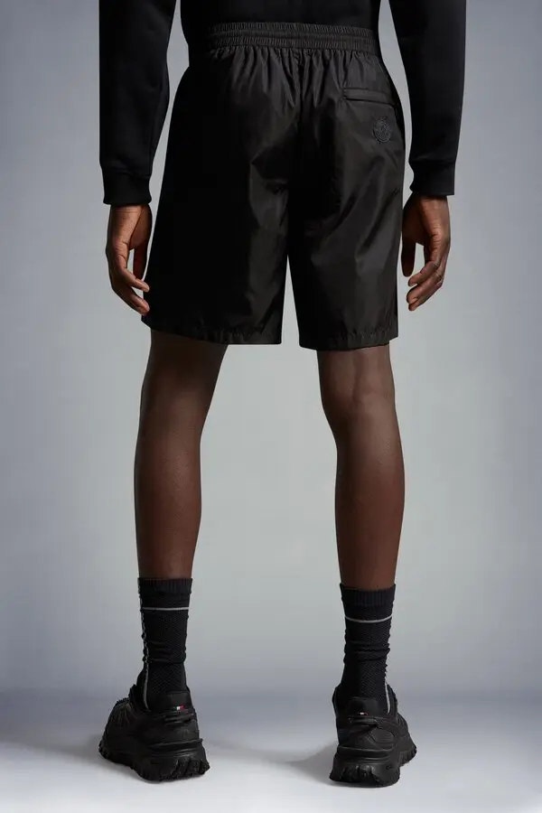 Moncler Logo Patch Nylon Shorts