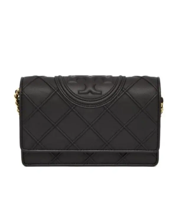 Tory Burch Fleming Soft Chain-linked Wallet - Black