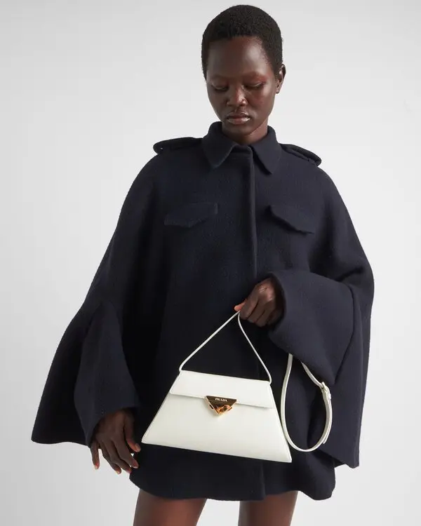 Prada Triangle Logo Foldover Top Shoulder Bag