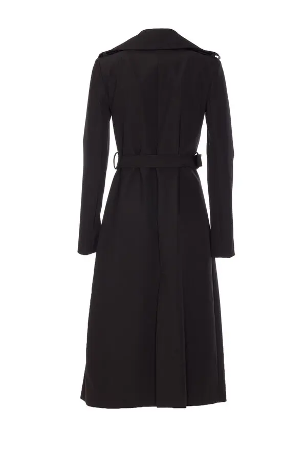 Patrizia Pepe Double-breasted Trench Coat - Black