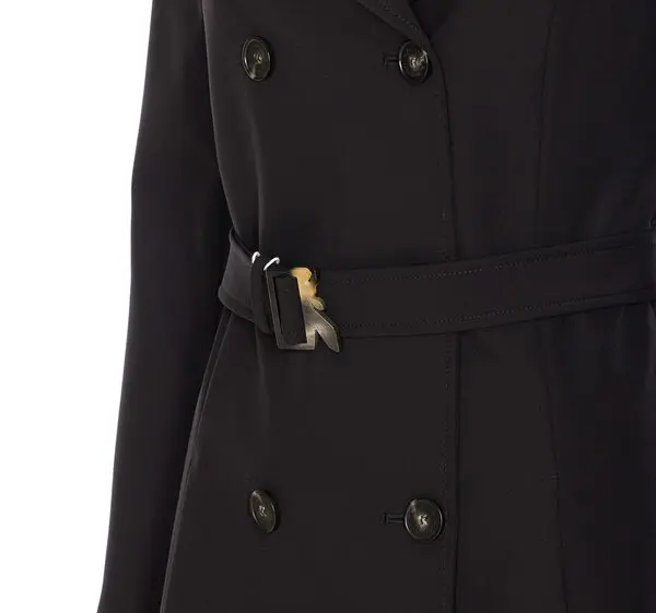 Patrizia Pepe Double-breasted Trench Coat - Black