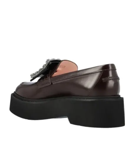 ROGER VIVIER Embellished Platform Loafers - Black
