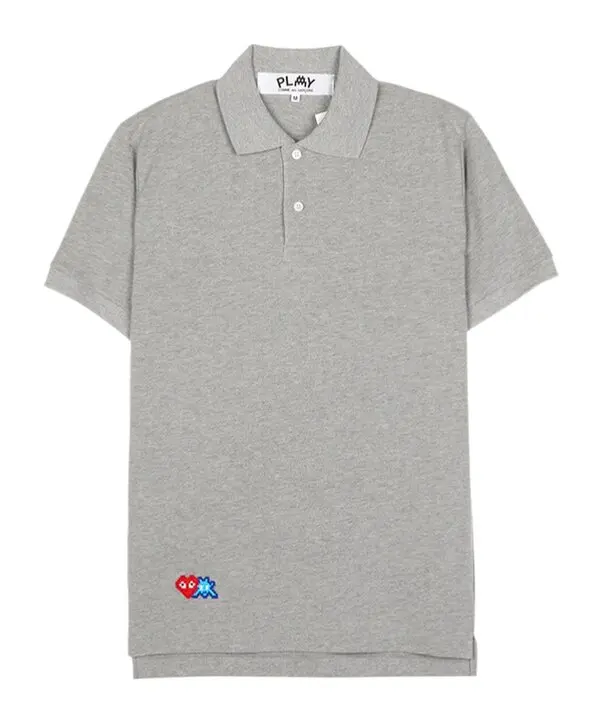 Play Comme Des Garcon Logo-appliqué Cotton Polo Shirt