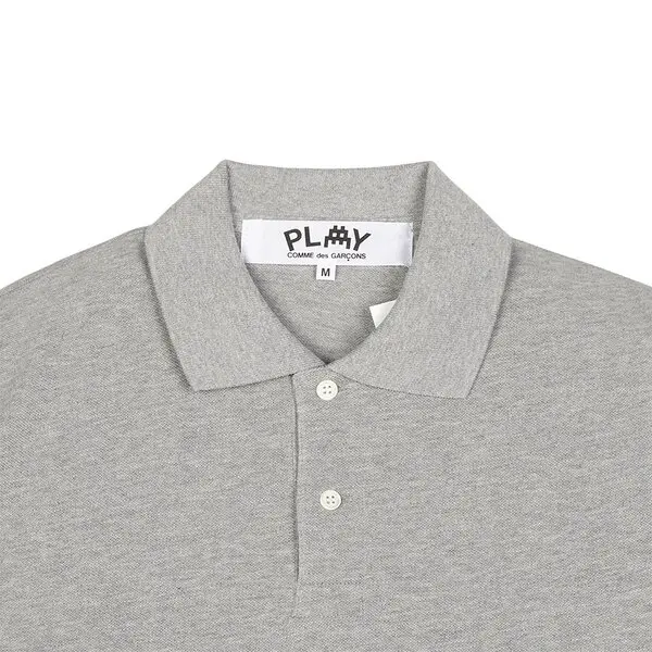 Play Comme Des Garcon Logo-appliqué Cotton Polo Shirt
