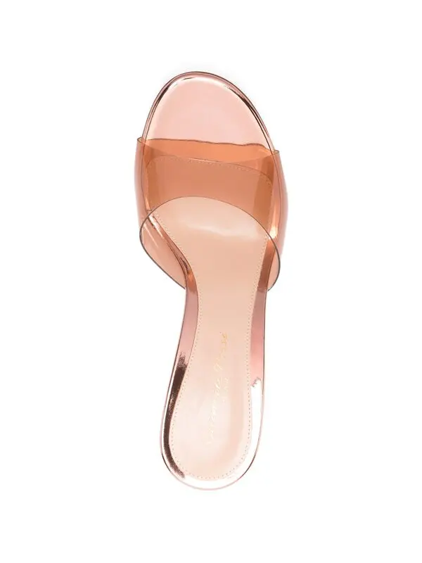 GIANVITO ROSSI Sofia Metallic Mules - Pink