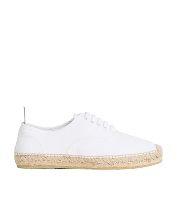 Thom Browne Jute Sole Lace-up Espadrille Sneakers - White