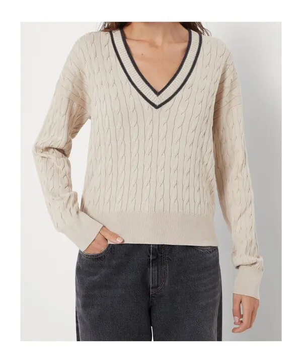 Brunello Cucinelli Cable-knit V-neck Jumper