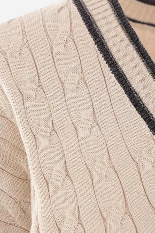 Brunello Cucinelli Cable-knit V-neck Jumper