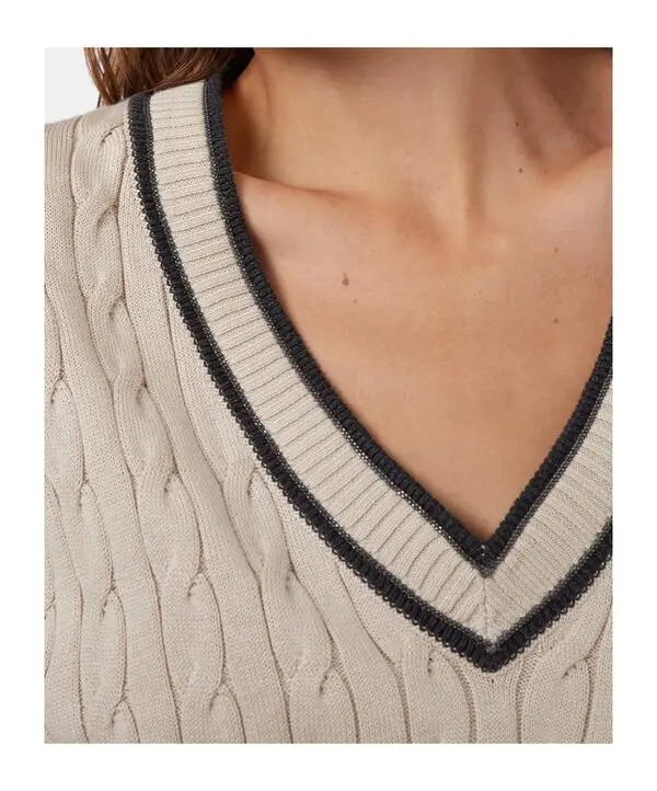 Brunello Cucinelli Cable-knit V-neck Jumper