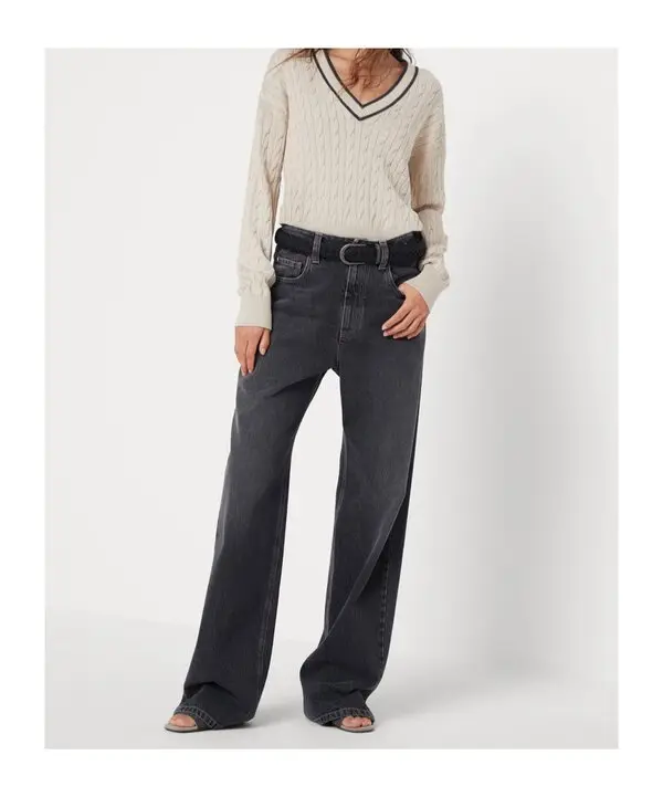 Brunello Cucinelli Cable-knit V-neck Jumper