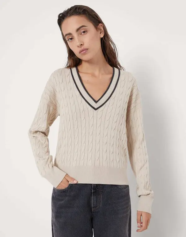 Brunello Cucinelli Cable-knit V-neck Jumper