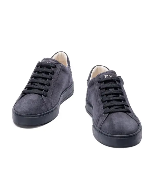 TOD'S Logo Printed Round Toe Sneakers - Black