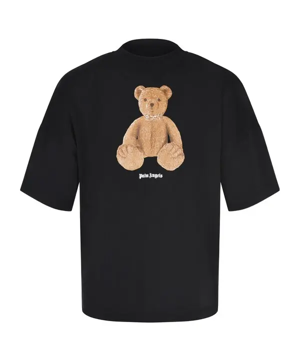 Palm Angels Bear Printed Ovesize T-shirt - Black