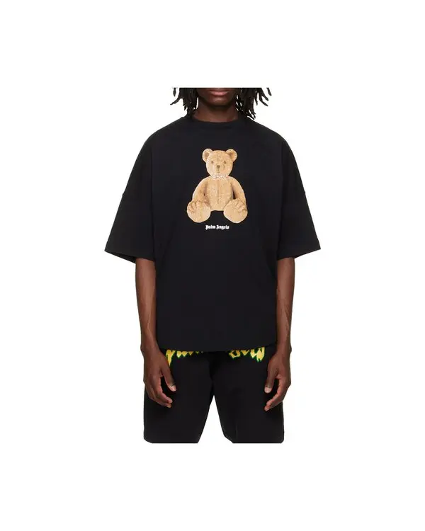 Palm Angels Bear Printed Ovesize T-shirt - Black