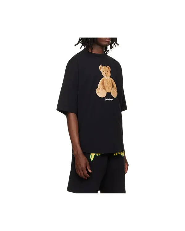 Palm Angels Bear Printed Ovesize T-shirt - Black