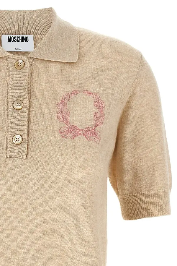 Moschino Embroidered Polo Jumper