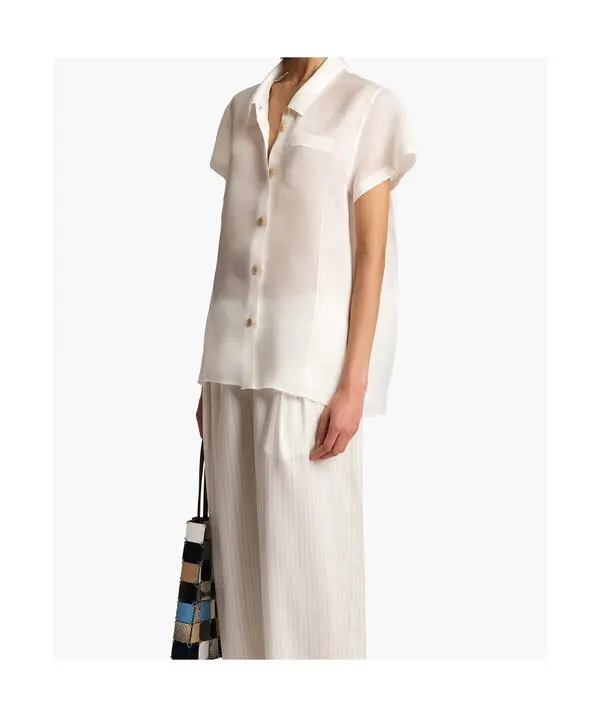 Khaite Keefe Silk Organza Shirt - White
