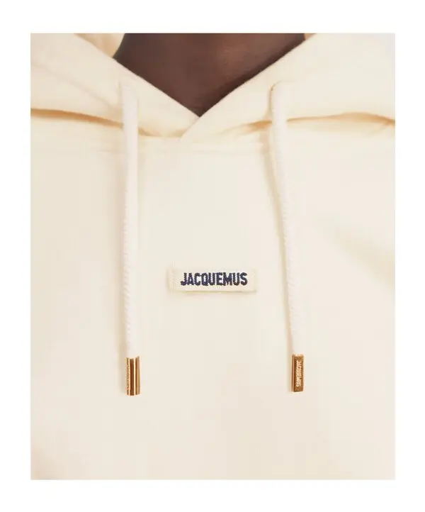 Jacquemus Logo Patch Drawstring Hoodie - Light Beige