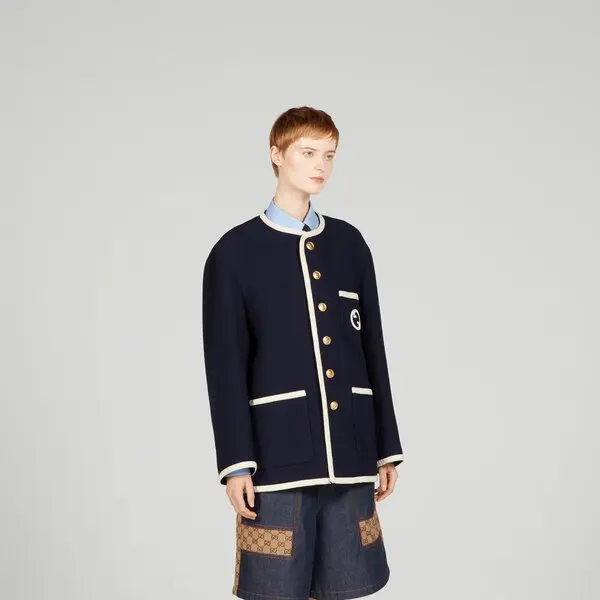 Gucci Chlorophyll Formula Embroidered Tweed Jacket