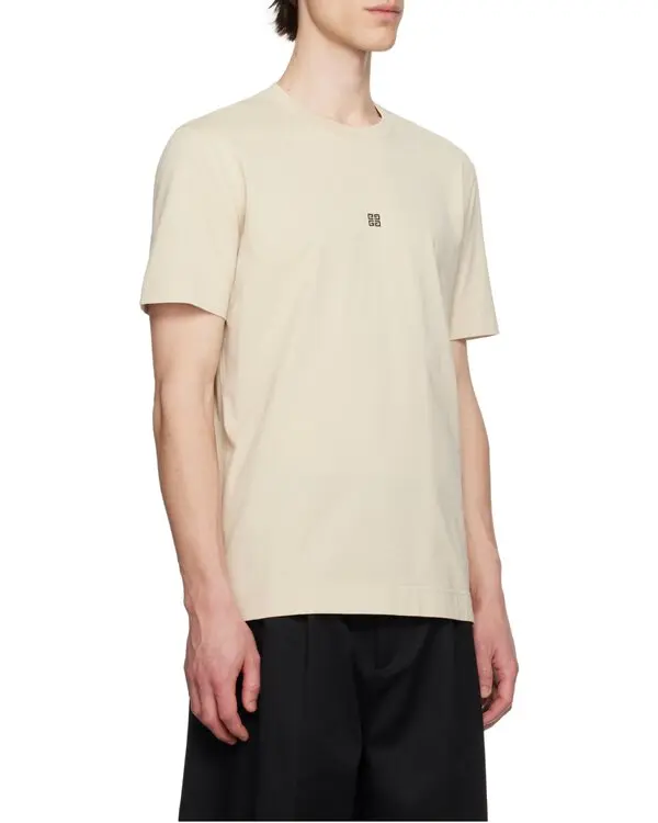 Givenchy 4g Embroidered Crewneck T-shirt - Light Beige