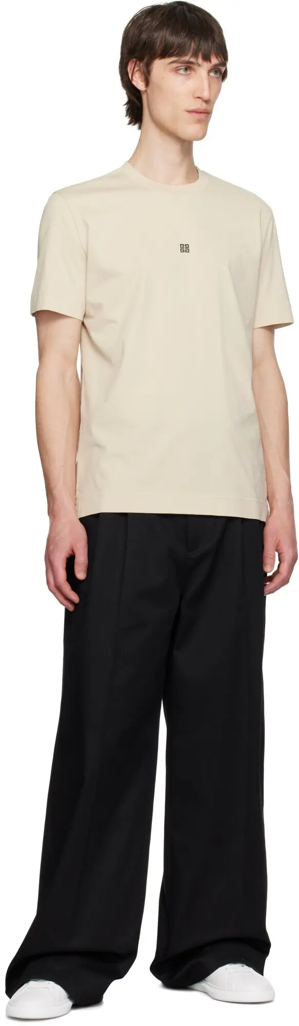 Givenchy 4g Embroidered Crewneck T-shirt - Light Beige