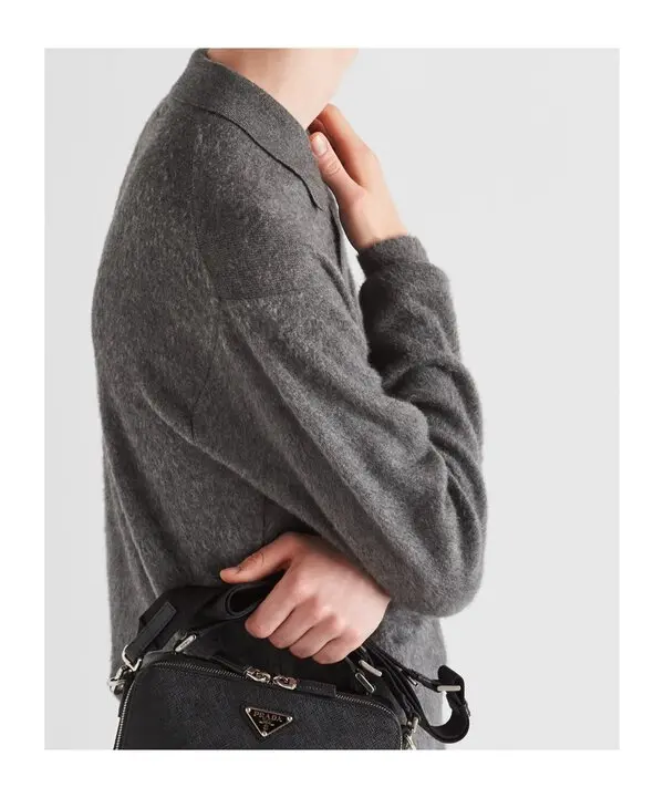 Prada Cashmere And Silk Polo Sweater
