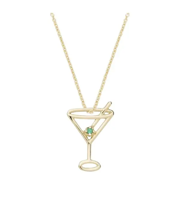 ALIITA Martini Pendant Necklace With Emerald Accent - Martini Esmeralda