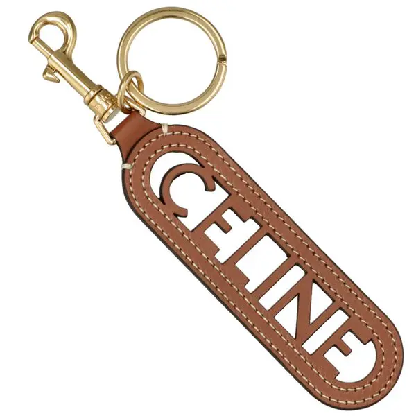 Celine Perforated Kerying Charm In Smooth Calfskin