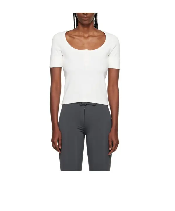 COURREGES Logo Embroidered Top