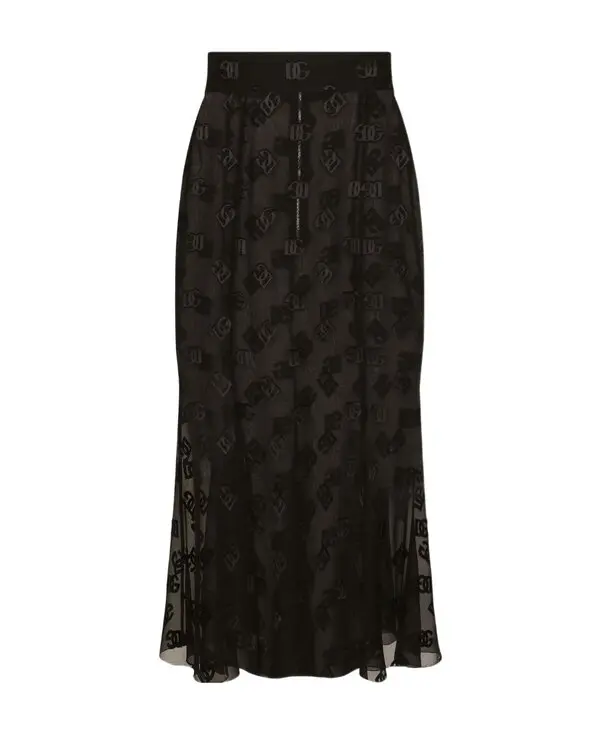 Dolce & Gabbana Logo-embroidered Midi Skirt