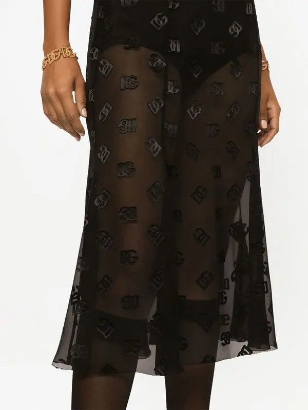 Dolce & Gabbana Logo-embroidered Midi Skirt