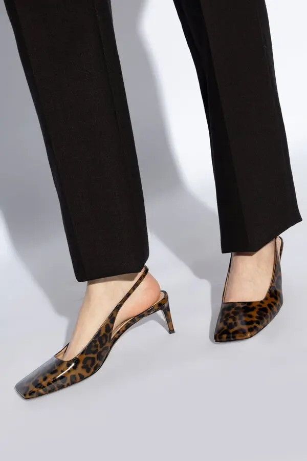 GIANVITO ROSSI Christina Sling 55mm Leopard Print Pumps - Black