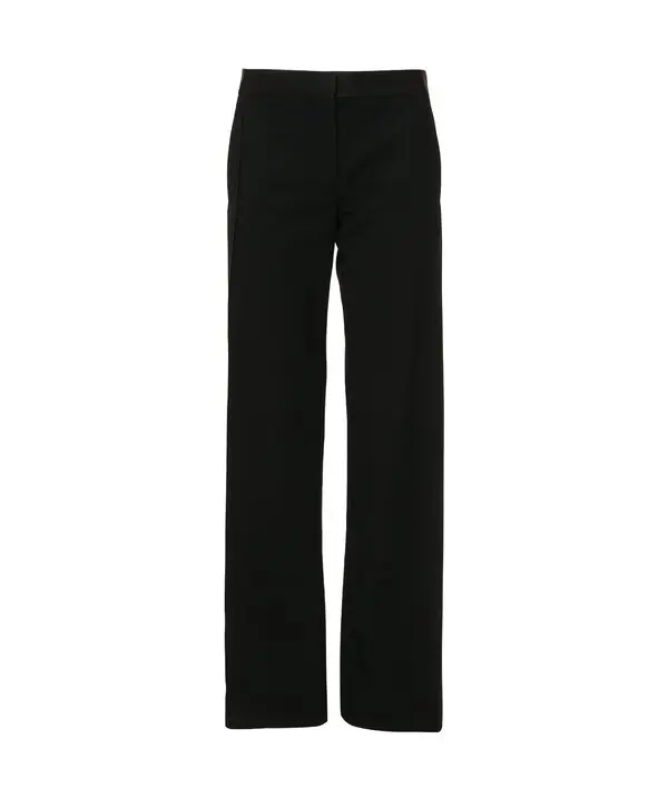 Victoria Beckham Wide-leg Satin-trim Trousers